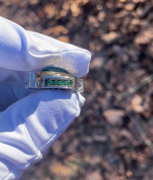 Azure series- diamonds, garnet, gem silica – Rise Designs Jewelry