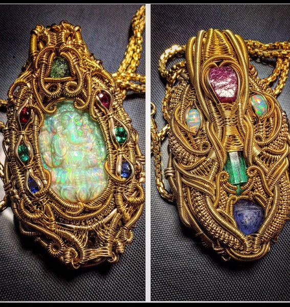 High End Gold Wire Wrap Talisman – Rise Designs Jewelry