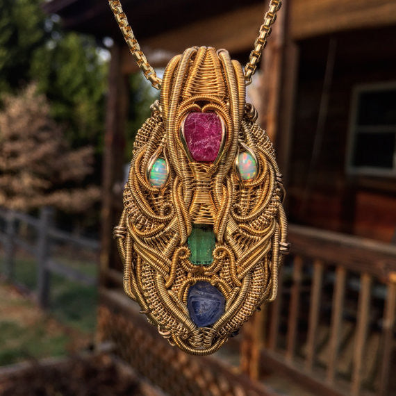 High End Gold Wire Wrap Talisman – Rise Designs Jewelry